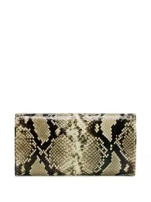 GIUSEPPE ZANOTTI Flutie Python-effect Clutch Bag - Neutrals
