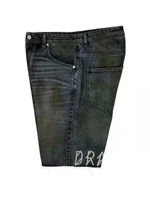 44 LABEL GROUP Frayed-hem Wide-leg Denim Shorts