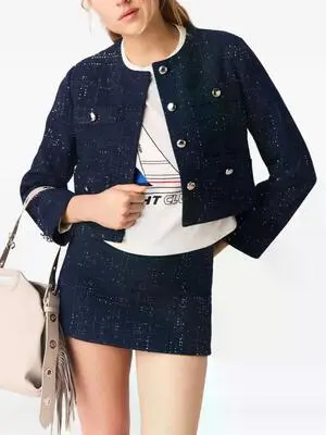 Maje Buttoned Tweed Blazer