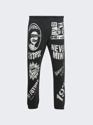 MadeWorn Sex Pistols Hand Painted & Printed P.e. Sweatpant Coal - Black