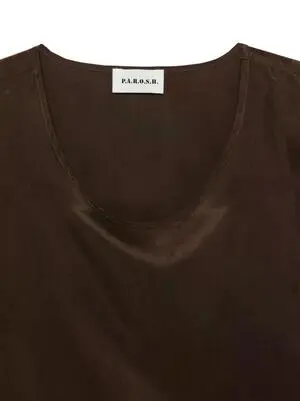 P.a.r.o.s.h Saxon Short-sleeve Blouse - Brown
