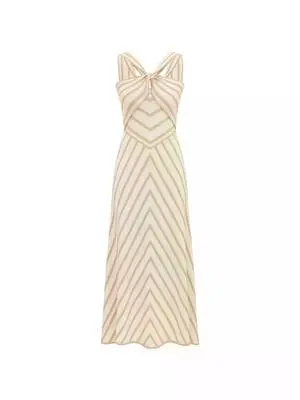 Zimmermann Striped Knotted Midi Dress