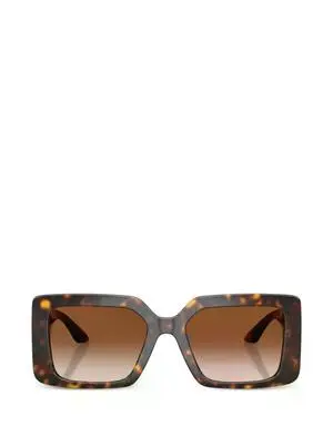 Versace Square Frame Sunglasses With Geometric Detail - Brown