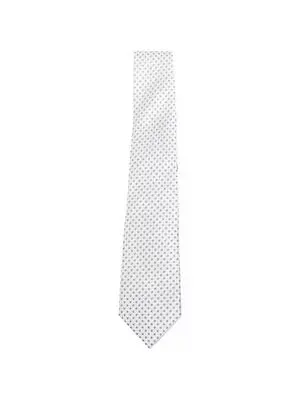 Canali Patterned Neck Tie - Grey