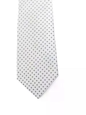 Canali Patterned Neck Tie - Grey