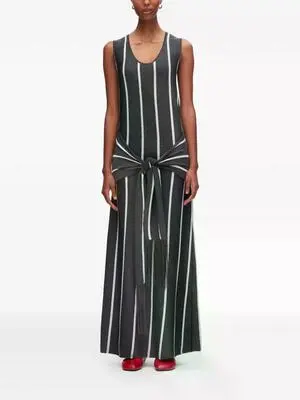 3.1 Phillip Lim Striped Tassel Midi Dress - Grey