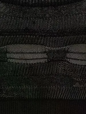 LANEUS Knit Cropped Top - Black