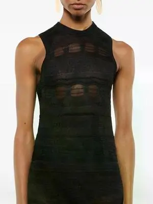 LANEUS Knit Open-back Dress - Black