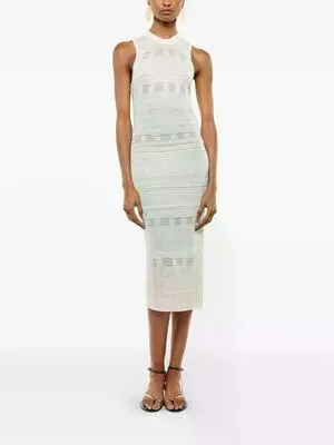 LANEUS Open-back Knitted Dress - Neutrals