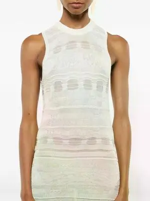 LANEUS Open-back Knitted Dress - Neutrals