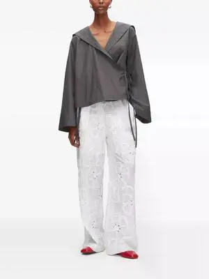 3.1 Phillip Lim Wide Collar Tie Blouse - Grey