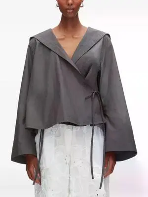 3.1 Phillip Lim Wide Collar Tie Blouse - Grey