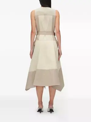 3.1 Phillip Lim Belted Button Cotton Midi Dress - Neutrals