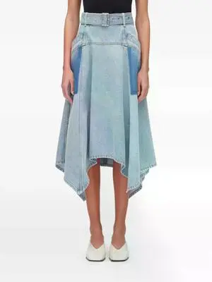 3.1 Phillip Lim Patchwork Belted Midi Skirt