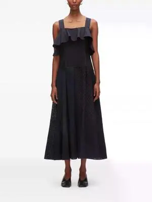 3.1 Phillip Lim Ruffled Broderie Midi Dress - Blue