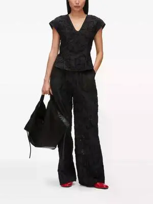 3.1 Phillip Lim Floral V-neck Blouse - Black