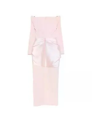 Solace London Rhianne Long-sleeve Midi Dress - Pink
