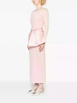 Solace London Rhianne Long-sleeve Midi Dress - Pink