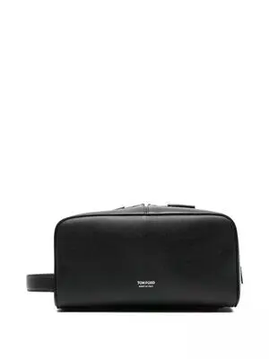 TOM FORD Leather Wash Bag - Black