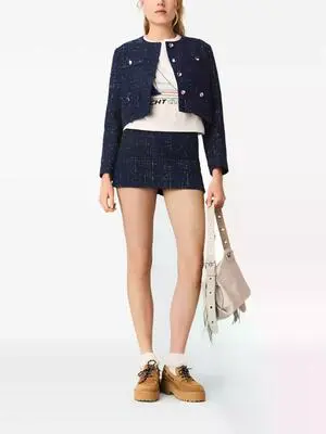 Maje Buttoned Tweed Blazer