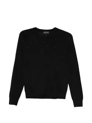 Emporio Armani Embellished Sweater - Black