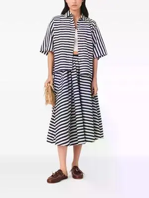 Maje Striped A-line Skirt - Blue