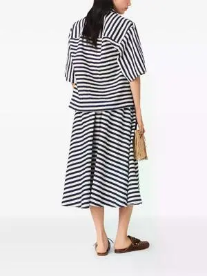 Maje Striped A-line Skirt - Blue