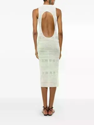 LANEUS Open-back Knitted Dress - Neutrals