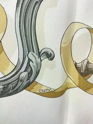 Hermès Ferronnerie Silk Scarf - White