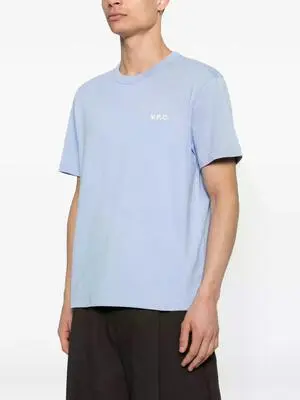 A.p.c. Logo Embossed Crew Neck T-shirt - Blue