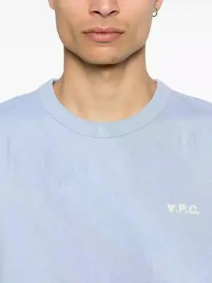 A.p.c. Logo Embossed Crew Neck T-shirt - Blue