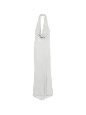 TWENTY FOURHAITCH Kuta Embellished Halterneck Maxi Dress