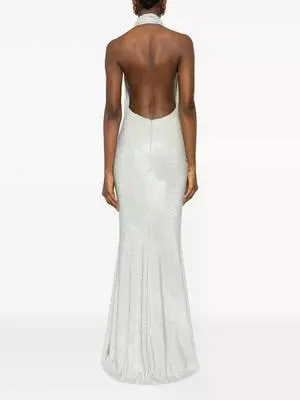 TWENTY FOURHAITCH Kuta Embellished Halterneck Maxi Dress