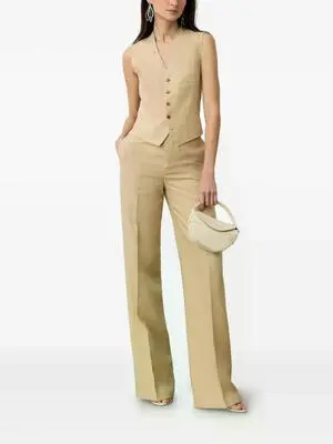 Ralph Lauren Dean Waist Darts Linen Trousers - Neutrals