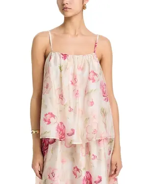 Aqua Flounce Top - Rose Multi