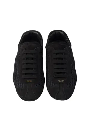 Prada Montecarlo Re-edition 2005 Suede And Mesh Lace-up Sneakers - Black