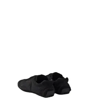 Prada Montecarlo Re-edition 2005 Suede And Mesh Lace-up Sneakers - Black