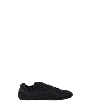 Prada Montecarlo Re-edition 2005 Suede And Mesh Lace-up Sneakers - Black