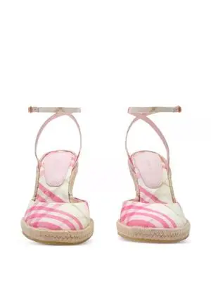 Burberry Check Mews Espadrille Pumps - Pink