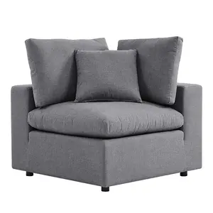 MODWAY Commix Sunbrella Outdoor Patio Corner Chair - Gray