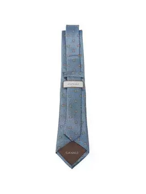 Canali Patterned Neck Tie - Blue