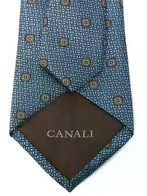 Canali Patterned Neck Tie - Blue