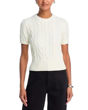 525 America Cable Knit Cap Sleeve Sweater
