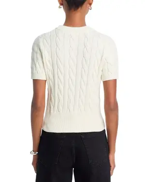 525 America Cable Knit Cap Sleeve Sweater