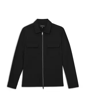 REISS Technical Zip Overshirt - Black