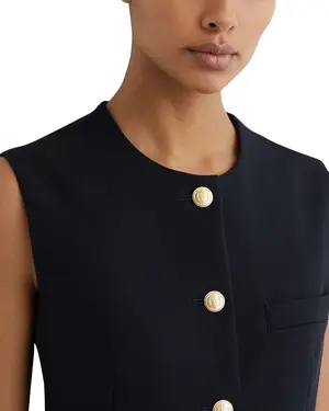 REISS Gabi Longline Vest - Navy