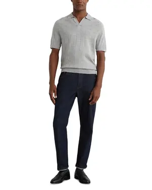 REISS Open Collar Polo Shirt - Soft Grey