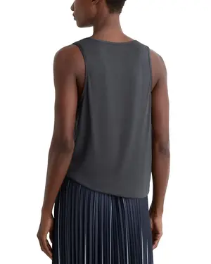 REISS Ruby Silk Front Cami - Navy
