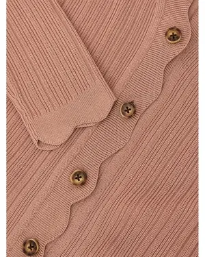 REISS Vinny Scallop Detail Cardigan