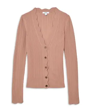 REISS Vinny Scallop Detail Cardigan